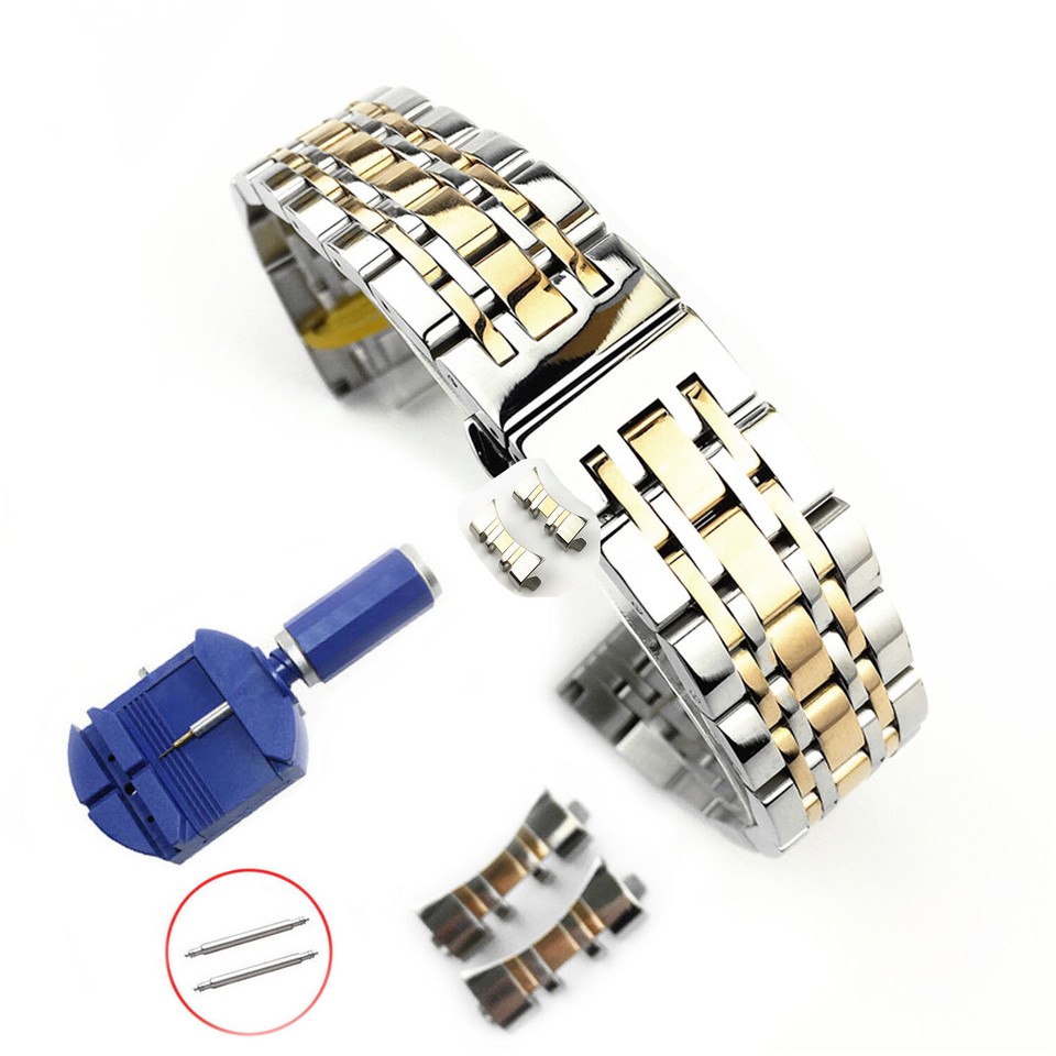 Curved Flat Ends Stainless Steel Watch Band 20mm 12mm-26mm Wrist Strap ...