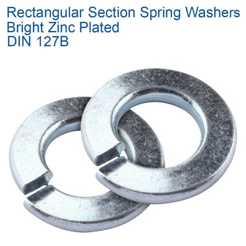 M5 M6 M8 M10 M12 SPRING RECTANGULAR COIL LOCK WASHERS ZINC HIGH TENSILE ...