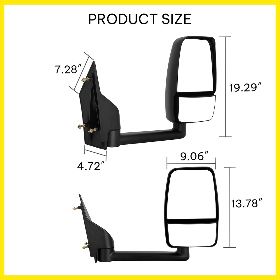 Left + Right Tow Mirrors For 2003- 2019 Chevy Express GMC Savana 1500 ...