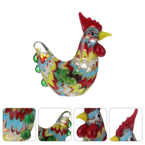 Hand Blown Glass Chicken Glass Chicken Figurine Micro Landscape ...