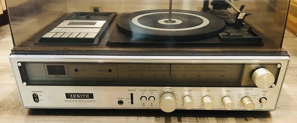Vintage Zenith Integrated Stereo System Turntable Cassette Radio 4030 ...