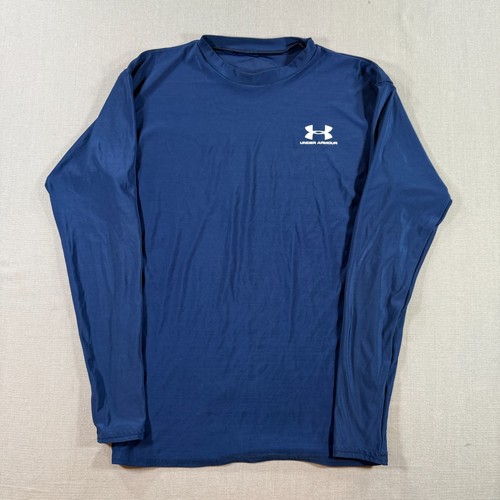Under Armour Long Sleeve Compression Shirt Mens Large Blue Y2K Cationic ...