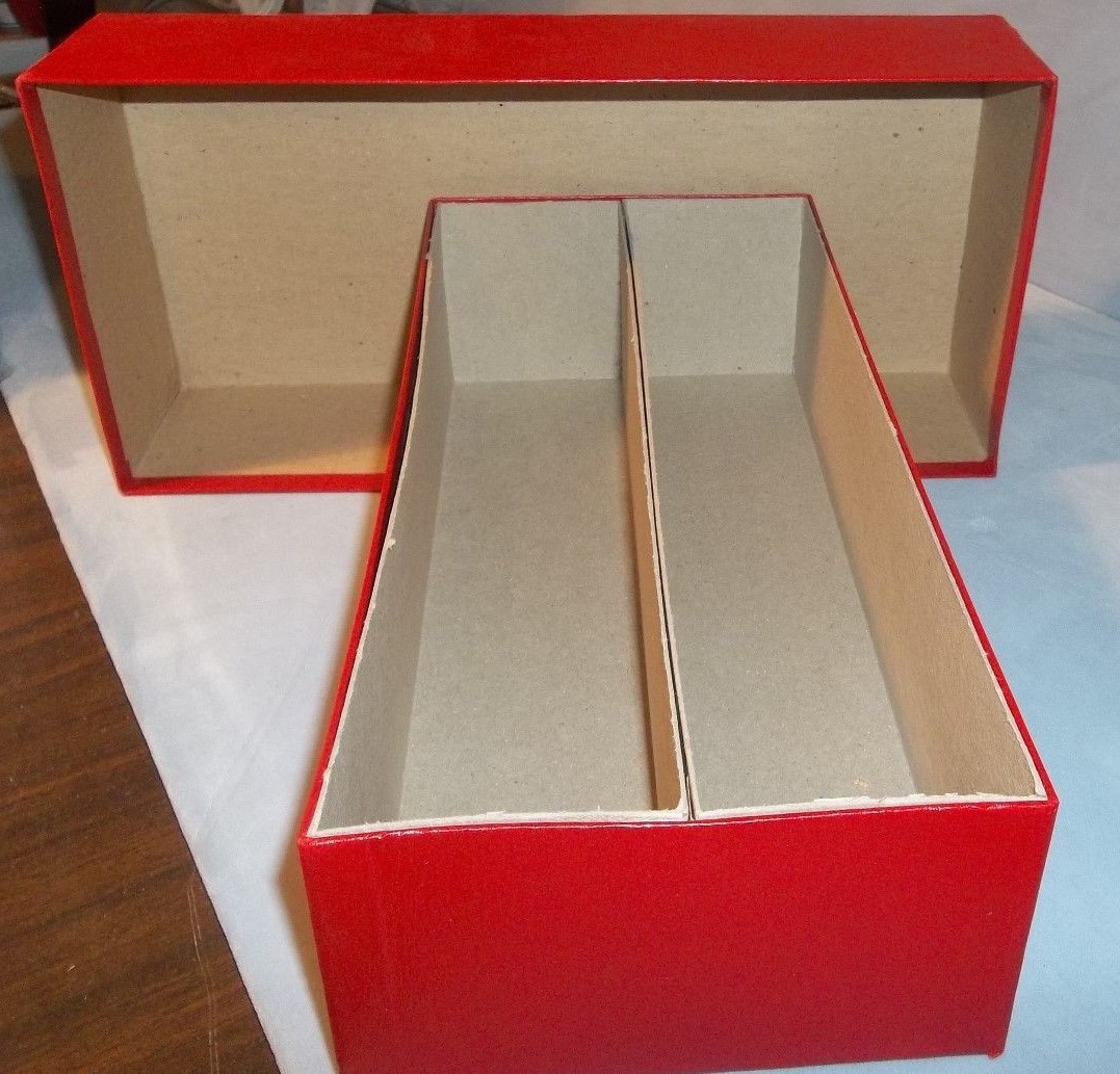 3-NEW Red Double Row Cardboard Coin Storage Boxes 10-1/4 X4-3/4/ X2-1/4 ...