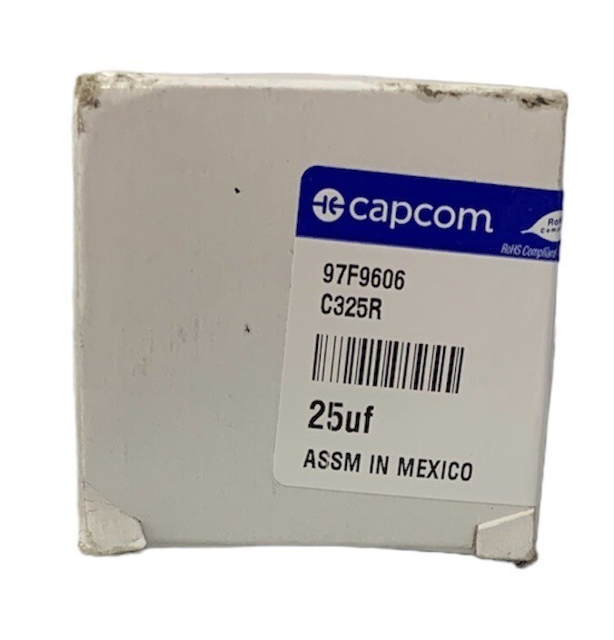 CAPCOM 25 uf MFD 370 volt VAC GE Genteq Round Run Capacitor 97F9606 ...