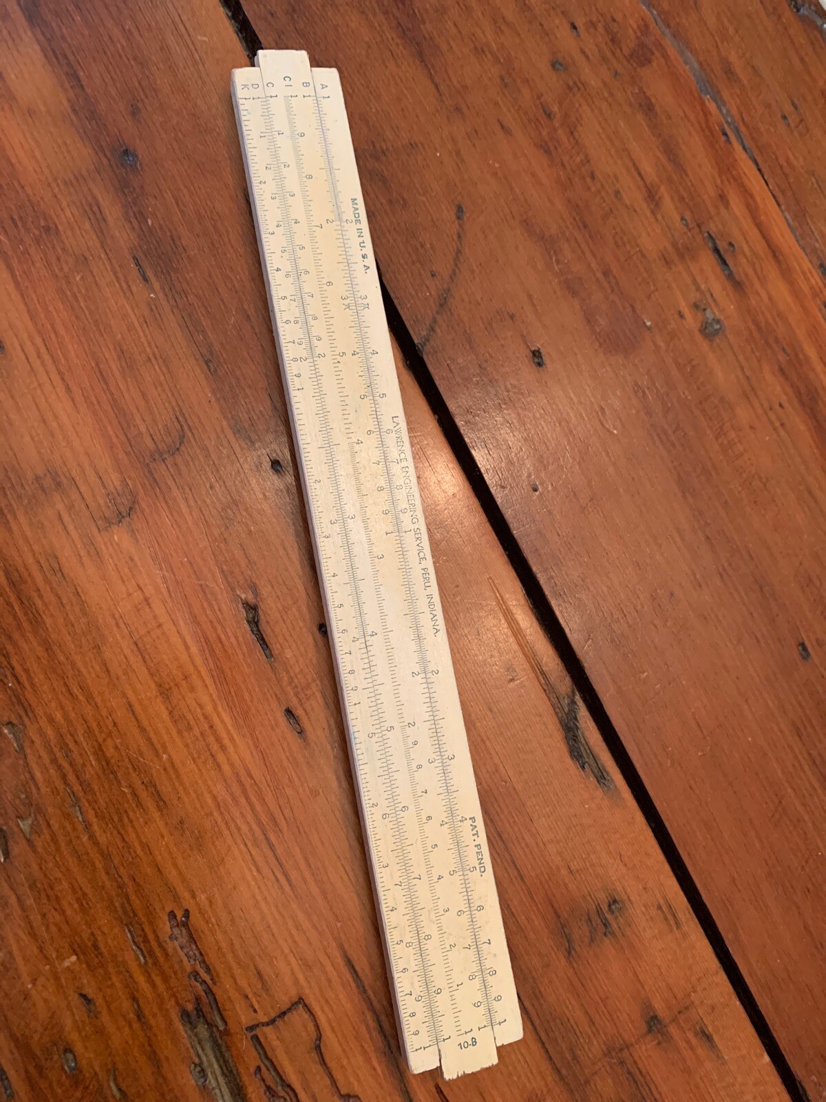 VINTAGE LAWRENCE ENGINEERING SERVICE WOOD SLIDE RULE USA PAT PENDING ...