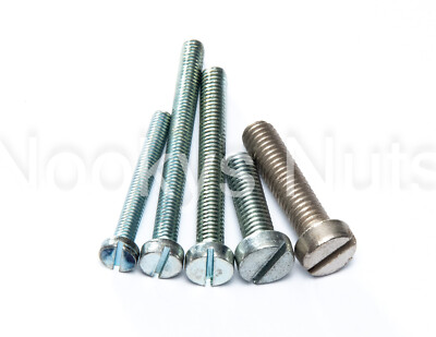 2BA 1BA 0BA 3BA 4BA Cheesehead Flat Slotted Machine Screws Bolts BZP ...