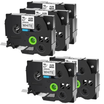 TZe-241 TZ-241 Label Tape Black on White 18mm Laminated For Brother P ...