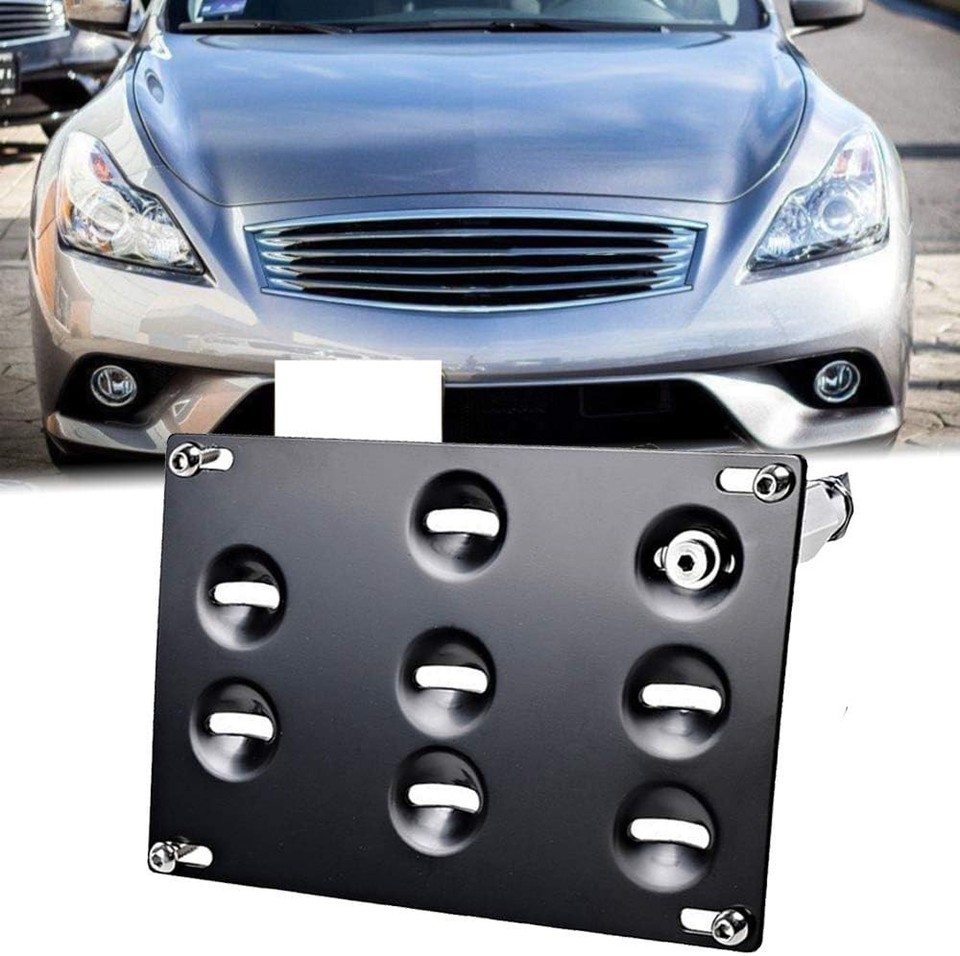Front Bumper Tow Hook License Plate Mount Bracket Holder For Nissan Q50 ...