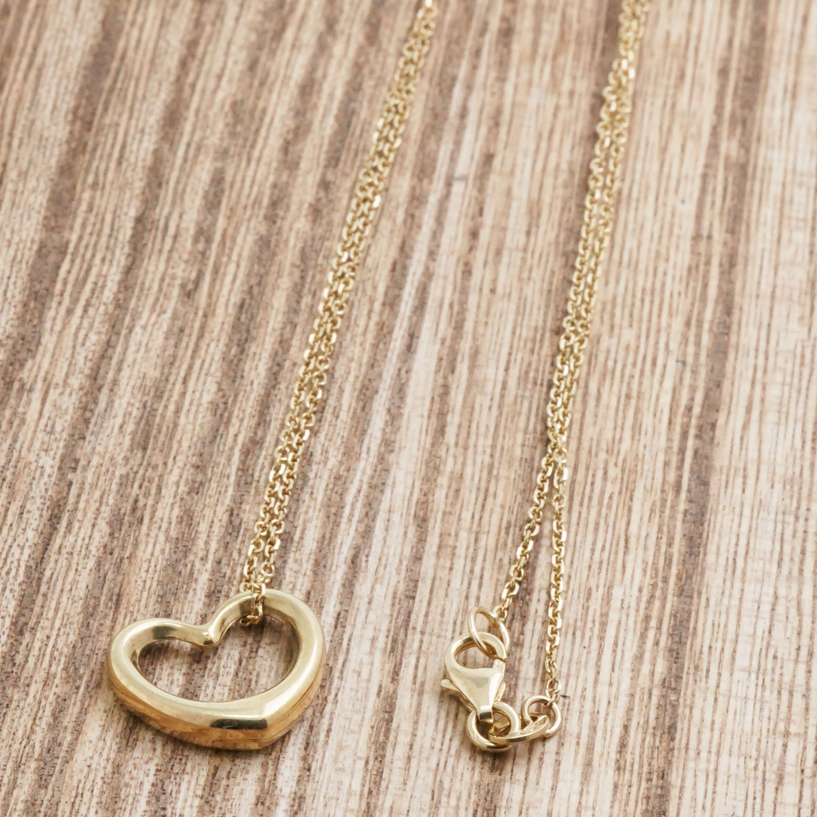 375 / 9 Karat Gelbgold 1,6 Gramm Kette mit Anhänger Herz 42 cm NP 400 ...