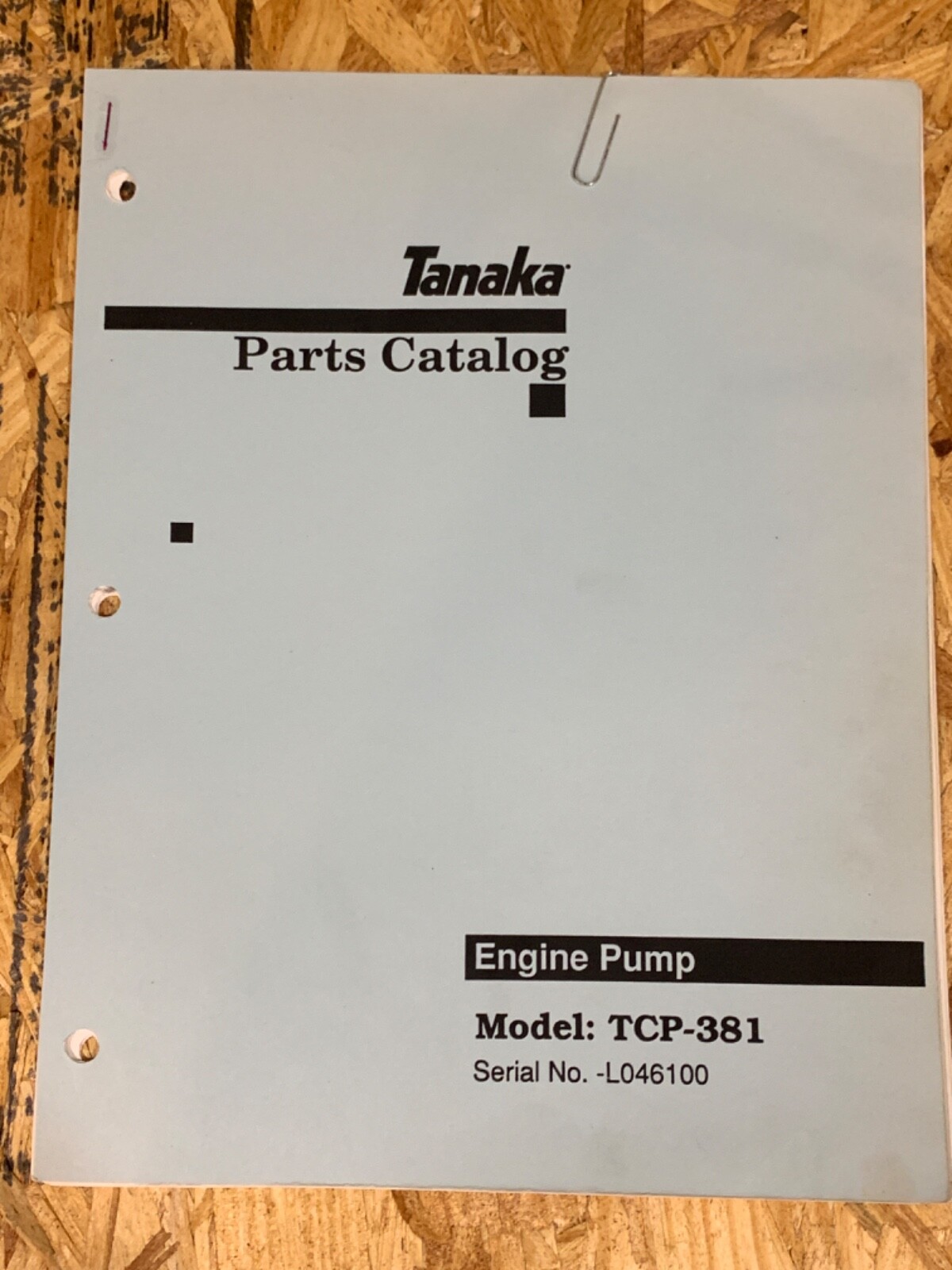Tanaka Engine Pump Model TCP-381, Parts Manual Tanaka Catalogue | eBay