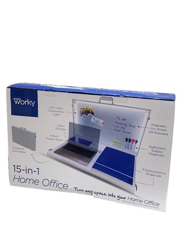 Worky The Home Office Portable Workstation w/ Built-In Power | eBay