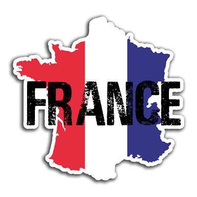 2 x 10cm France Flag Map Vinyl Stickers - Travel Sticker Laptop Luggage ...