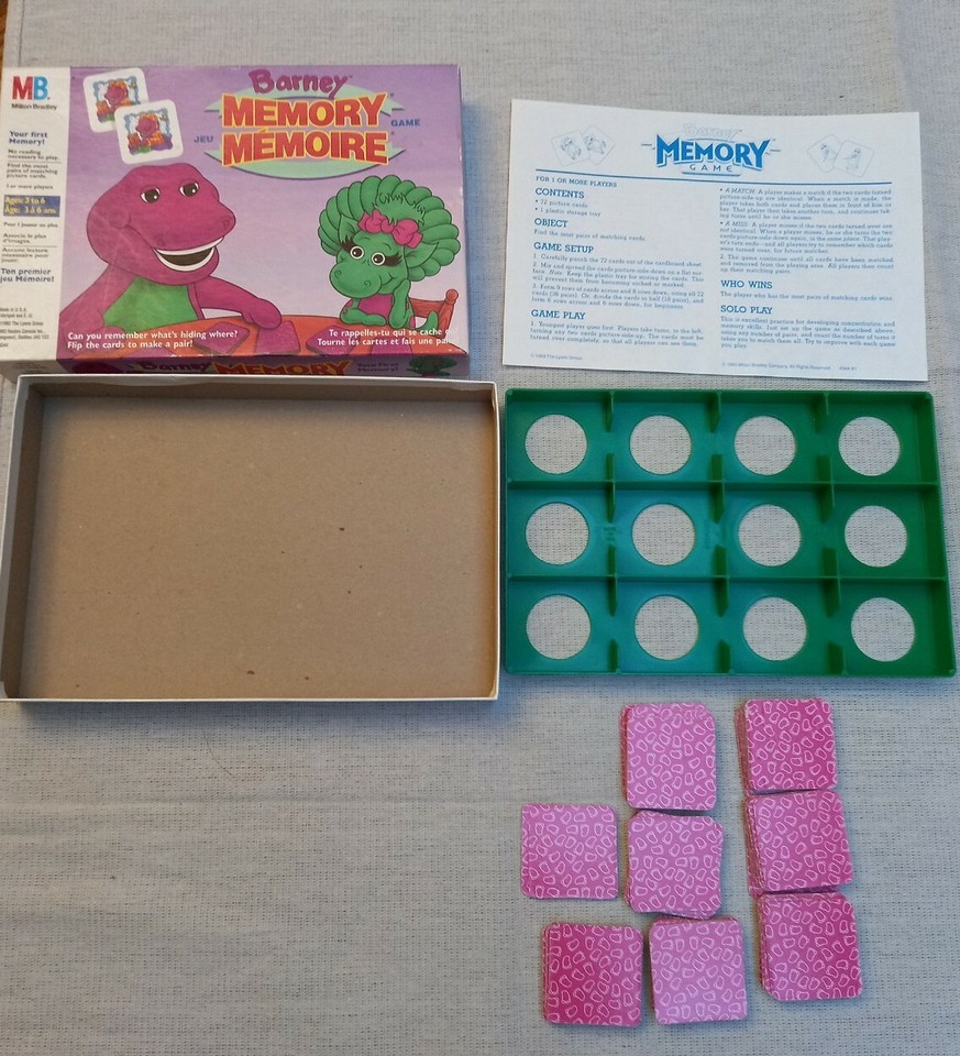 Barney the Dinosaur Memory Matching Game - Barney Baby Bop & Sweet ...