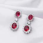 British Royal Princess Earrings in Red, Blue, and Green cubic Zirconia ...