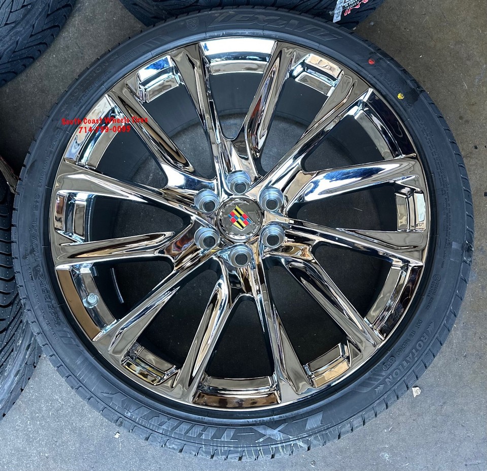 24'' Escalade Platinum CHROME FR98 WHEELS TIRES Silverado Tahoe Sierra ...