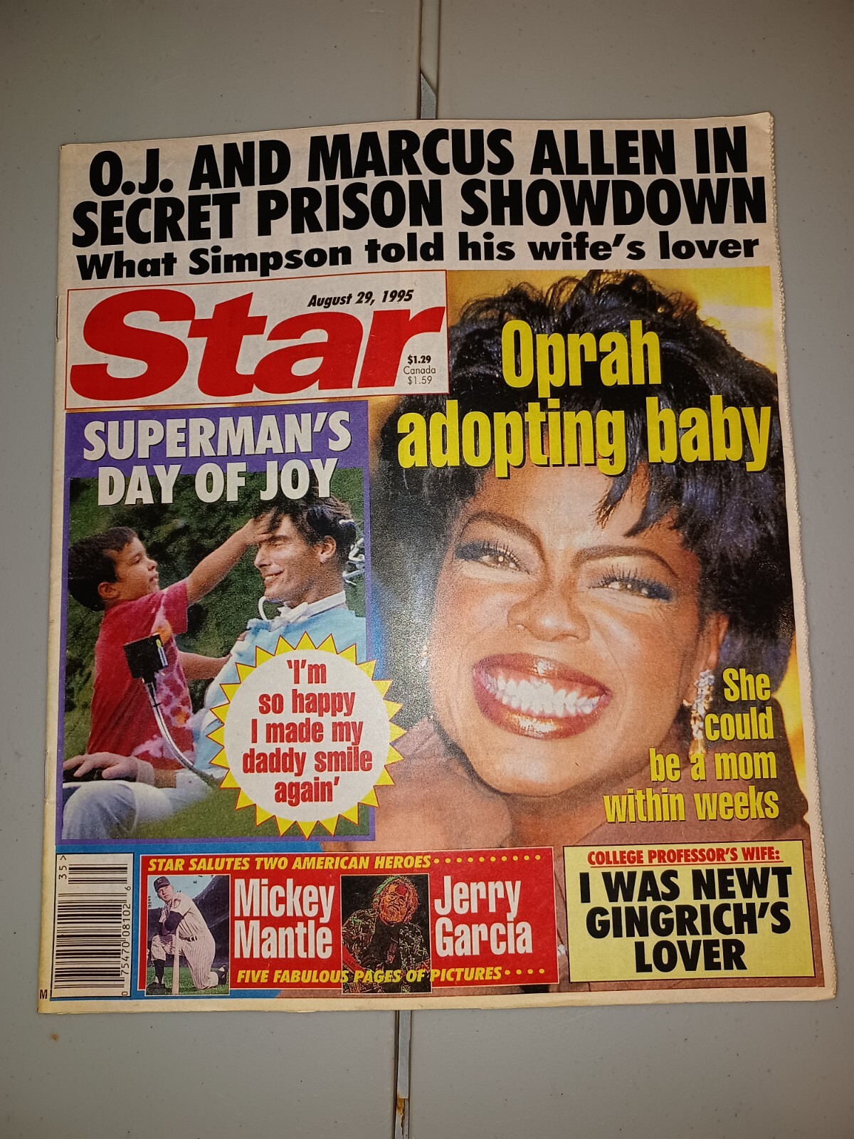 Star tabloid Aug 29, 1995 Jerry Garcia Mickey Mantle Lisa Marie Presley ...