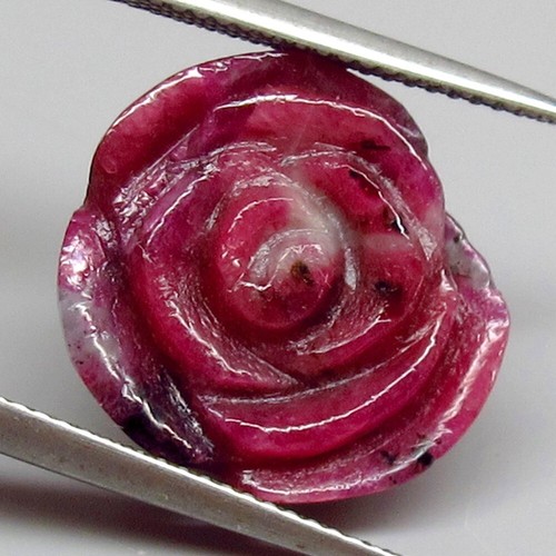 MAJESTIC! 17.05ct.Lover Collection Rose Carving Unheated Red&Green Ruby ...
