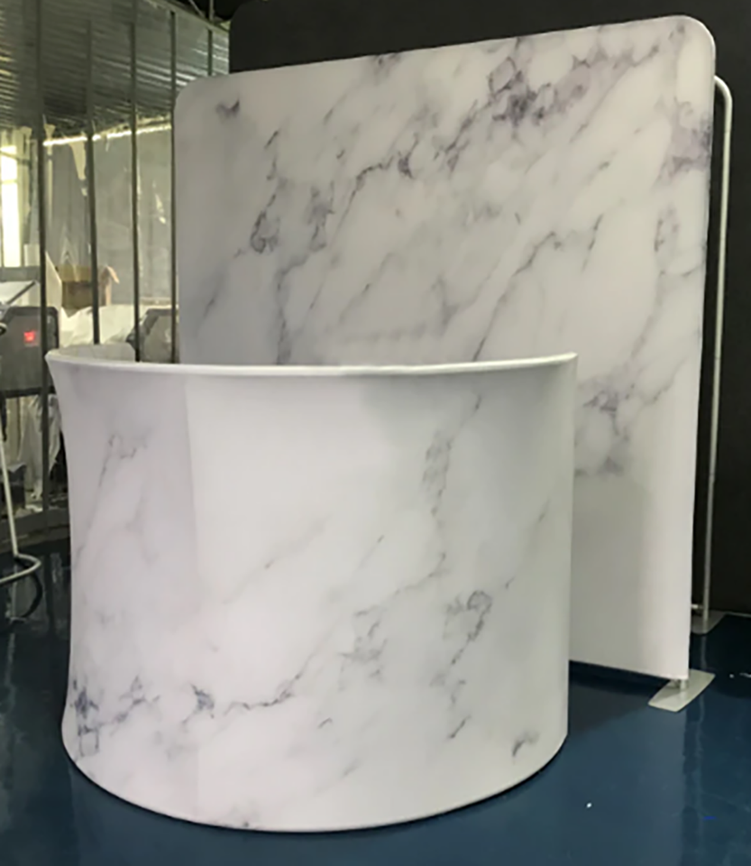 Curved DJ Facade Booth Half Circle Enclosure with Fabric Cover Backdrop ...
