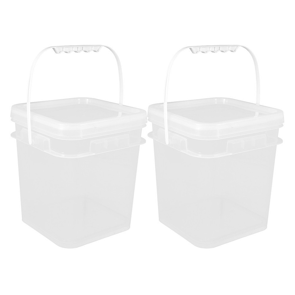 2 PCS Plastic Paint Storage Bucket Container Containers for Leftover ...