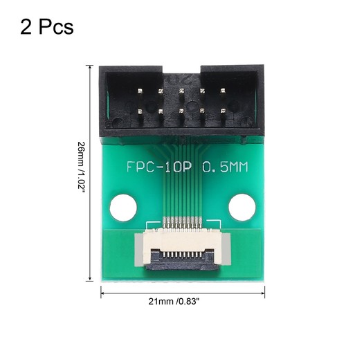 2pcs FFC FPC Connector Board 10 Pin Double Row DC3 Male Pin Header ...