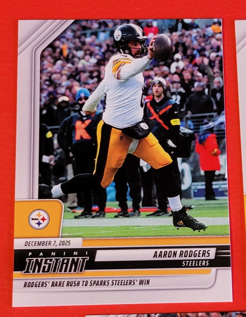 Aaron Rodgers RUSH TD Steelers WIN VS RAVENS CARD #1/124 DECEMBER 7 ...