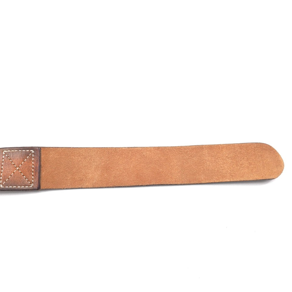 RRL Double O Ring Leather Belt Mens Size 38 Double RL Brown Made in ...