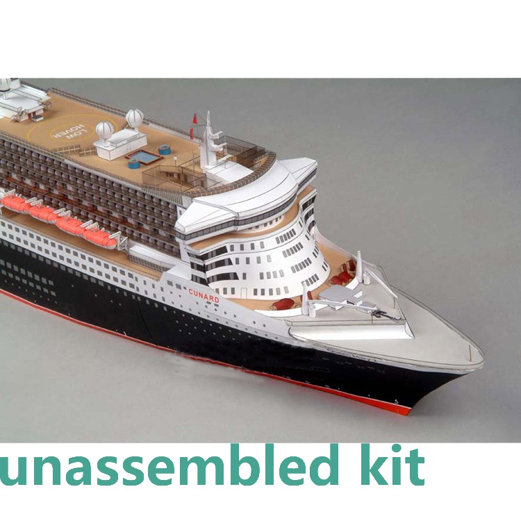 1:400 Queen Mary II Cruise Liner Ship Model Unassembled DIY Paper ...