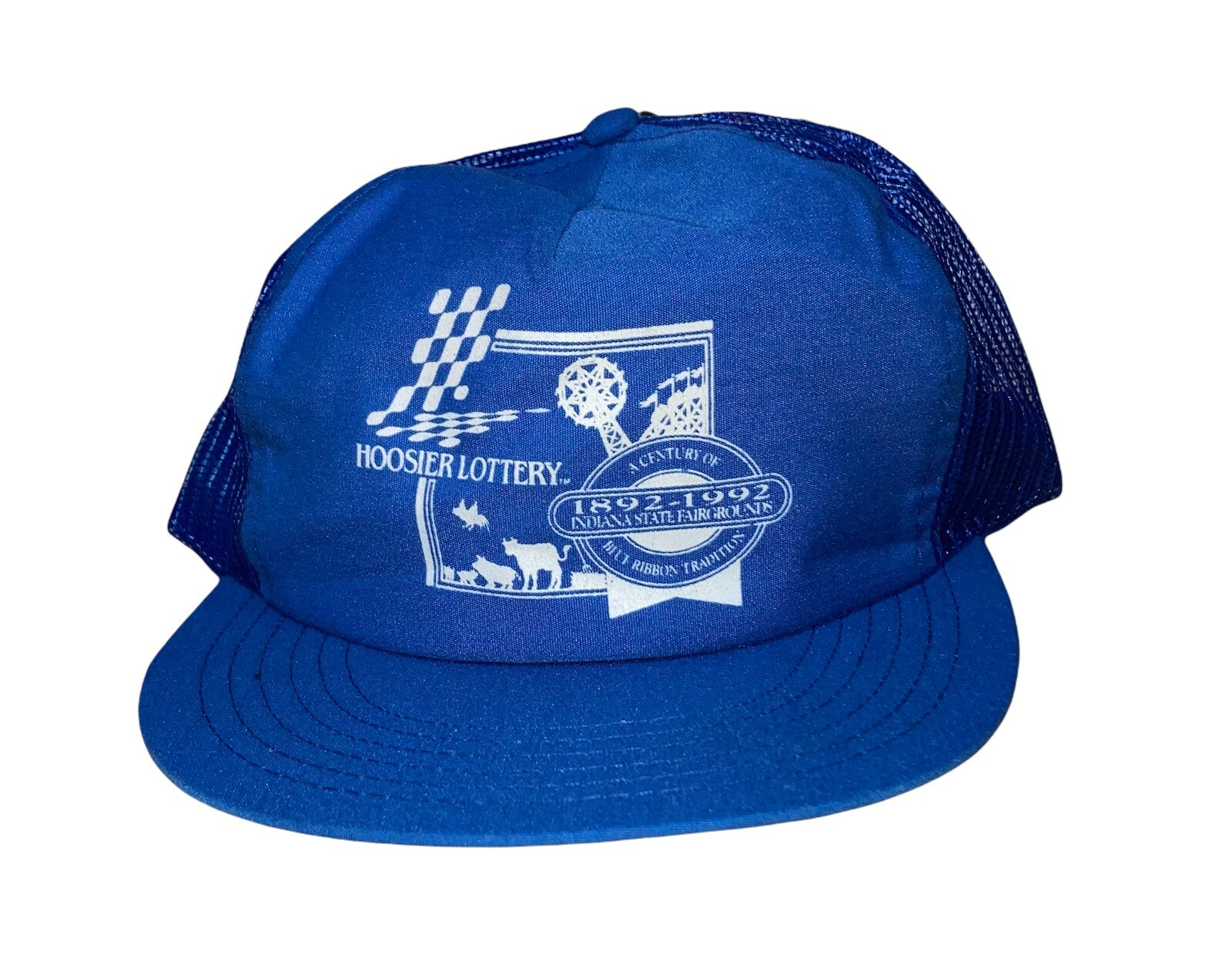 Vintage Indiana State Fair Trucker Snapback Hat Cap H… - Gem