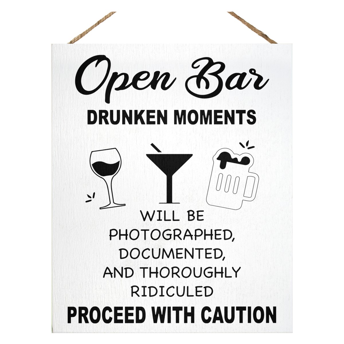 Open Bar Sign Wedding