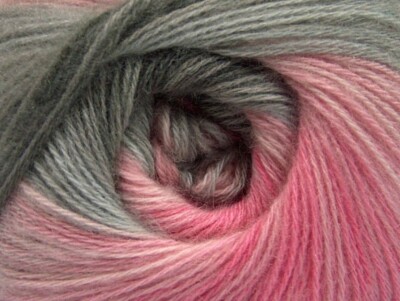 LOT OF 4 Ice ANGORA BATIK Yarn #59752 PINK & GRAY SHADES Fine Weight ...
