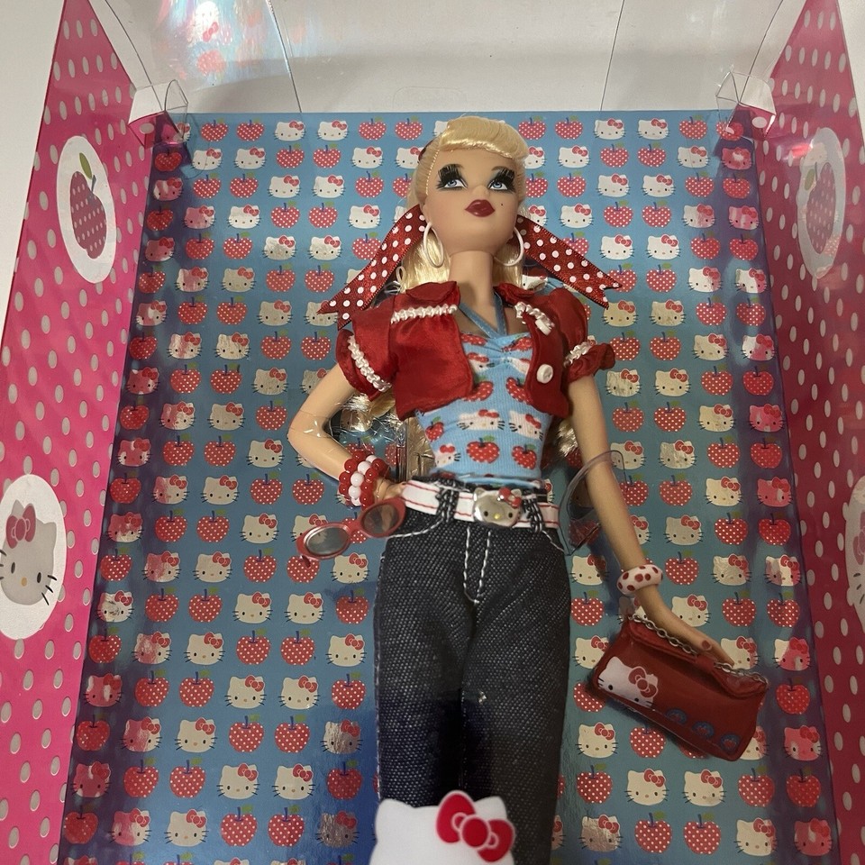 MATTEL SANRIO Barbie x Hello Kitty Collaboration Apple Tree 2008 Doll ...