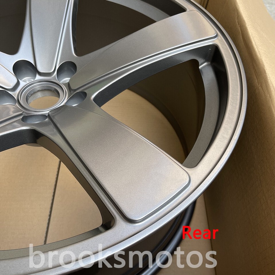 21" 5 SPOKE CLASSICAL STYLE GRAY FULL WHEELS RIMS FITS PORSCHE MACAN S ...