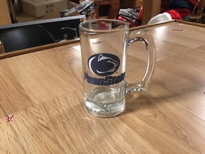Penn State University 12 oz Beer Mug Nittany Lions Logo Clear Drinking ...