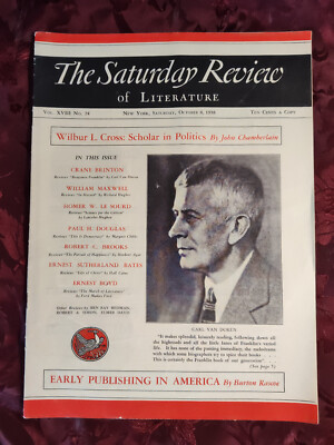 Saturday Review October 8 1938 CARL VAN DOREN BURTON RASCOE | eBay