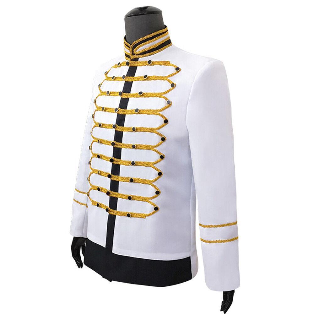 Mens Hussar Jacket Artillery Uniform Drummer Blazer Coat Gothic Retro ...