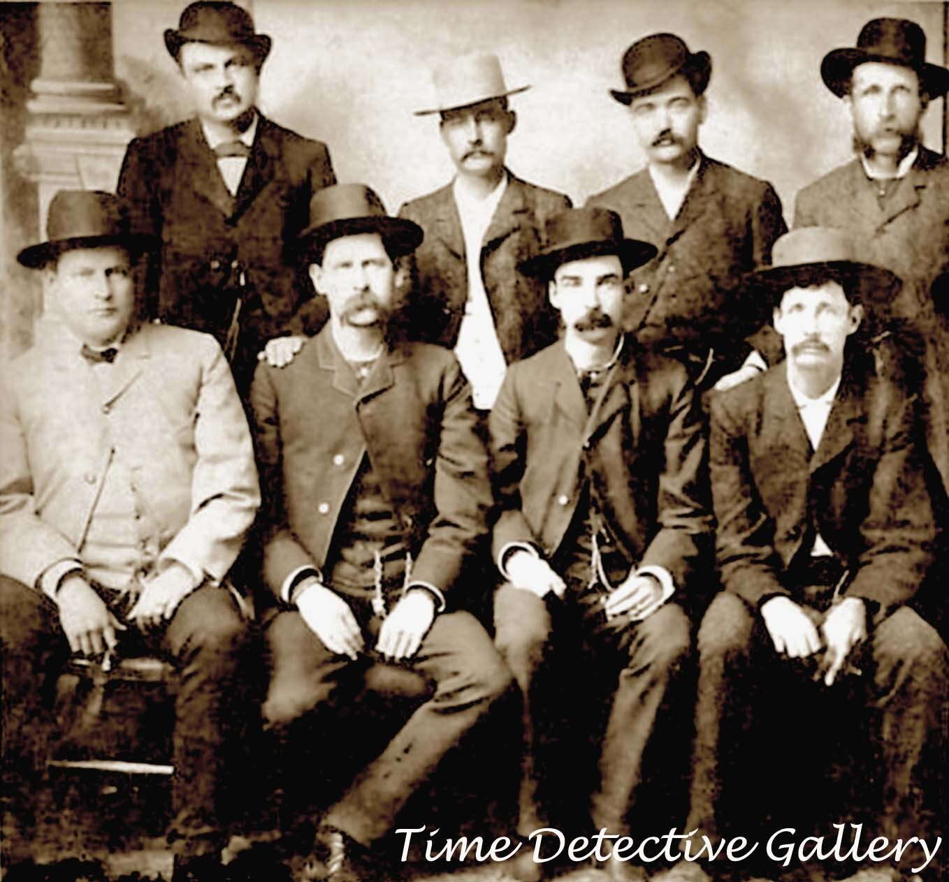 Dodge City, Kansas Police, Charlie Bassett, Wyatt Earp, M McClain, Bat ...