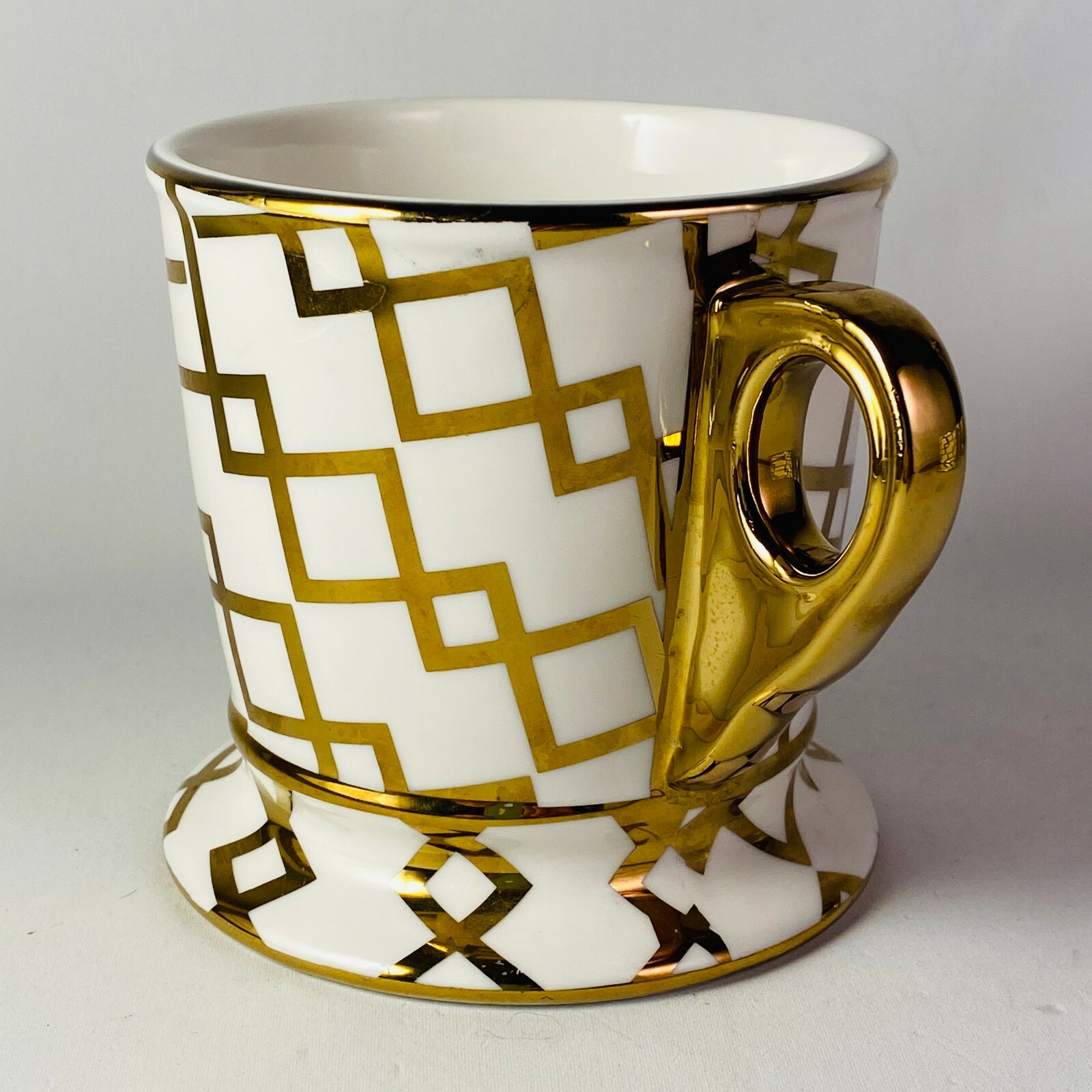 Mary Kay Mug Gold Geometric Design on White Porcelain RARE | eBay