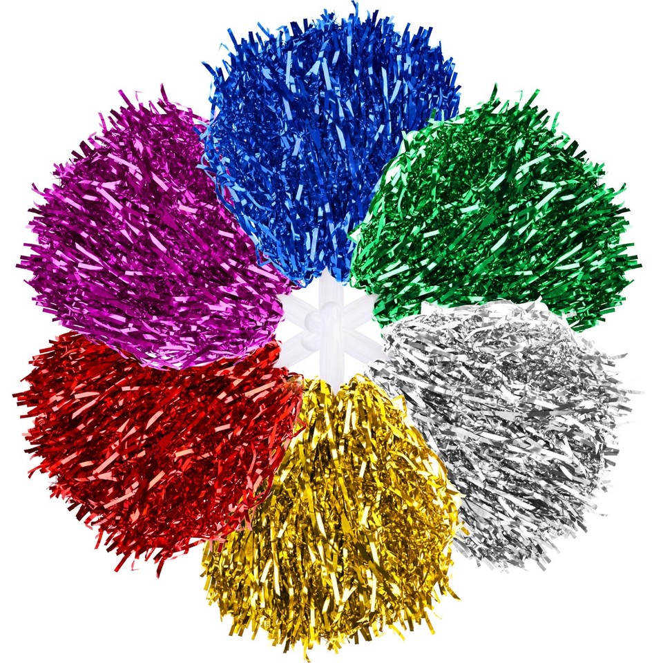 60 Pcs Cheerleading Pom Poms Bulk Colorful Blue Purple Cheerleader Pom ...