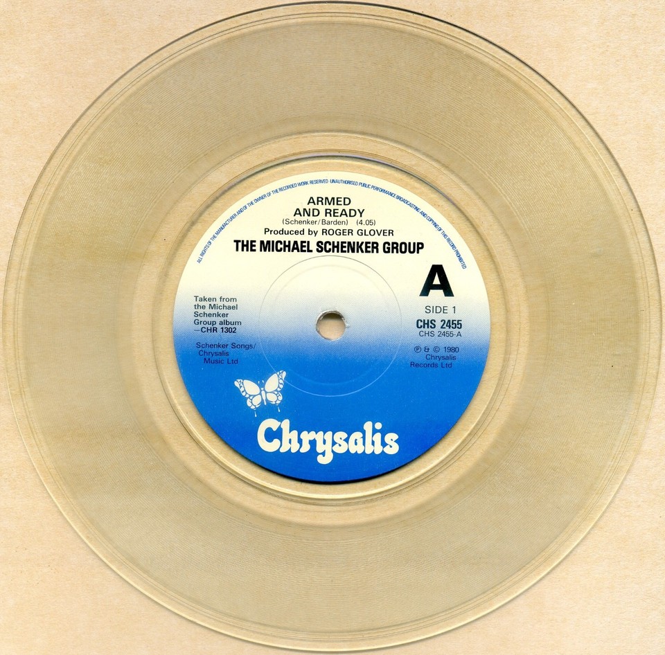 Michael Schenker Group- "Armed And Ready" Clear vinyl 7" 1980 Chrysalis ...