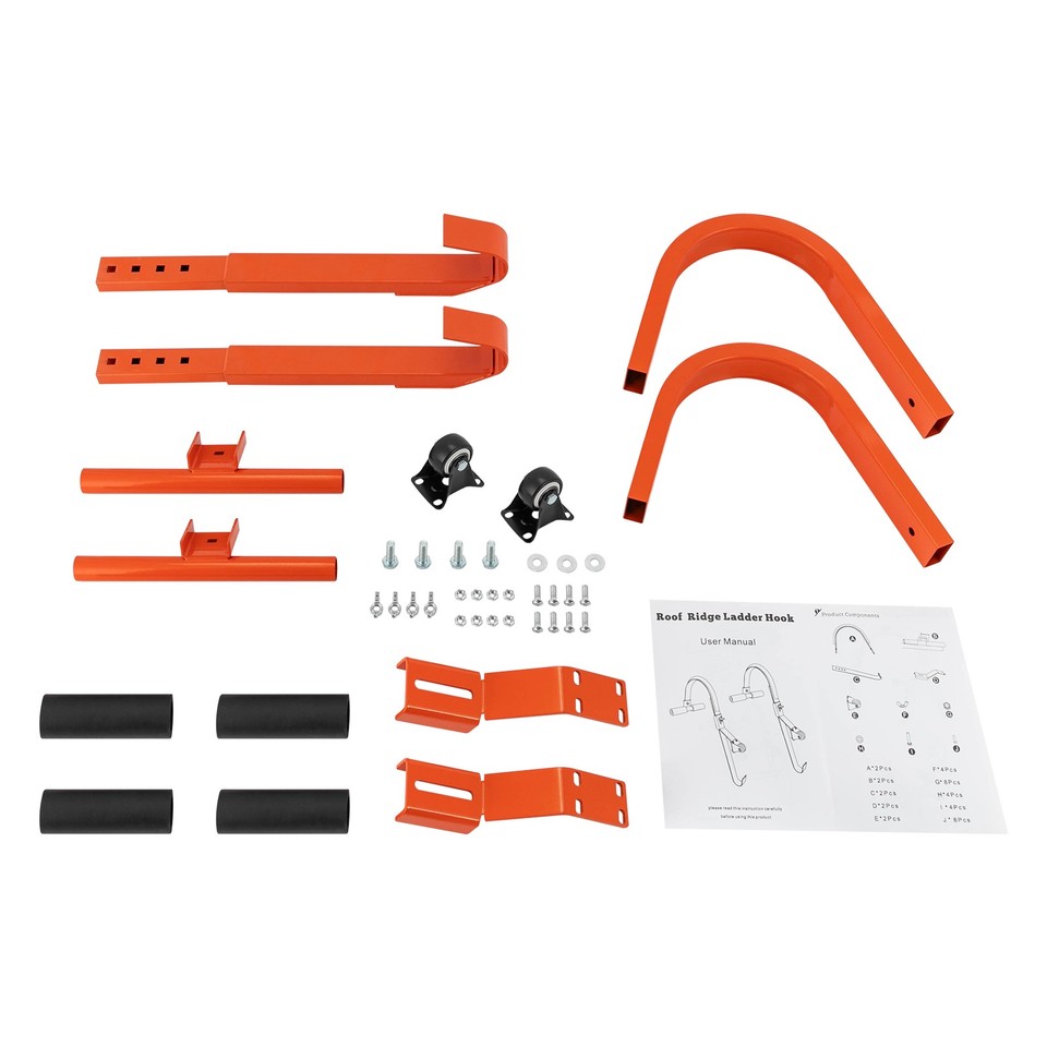 2 Pack Ladder Roof Hook with Wheel Adjustable T-bar Ladder Stabilizer ...