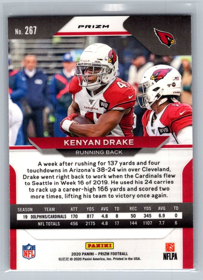 2020 panini prizm football kenyan drake silver prizm #267 | eBay