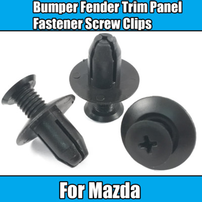 10x Clips For Mazda Bumper Fender Trim Panel Fastener Screw Clips Black ...