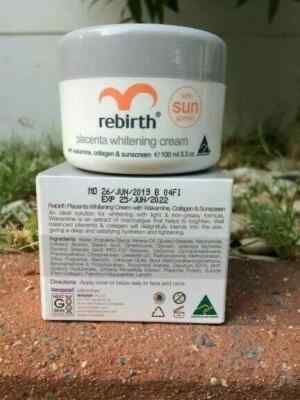 Rebirth Placenta Whitening Cream with Wakamine, Collagen & Sunscreen ...
