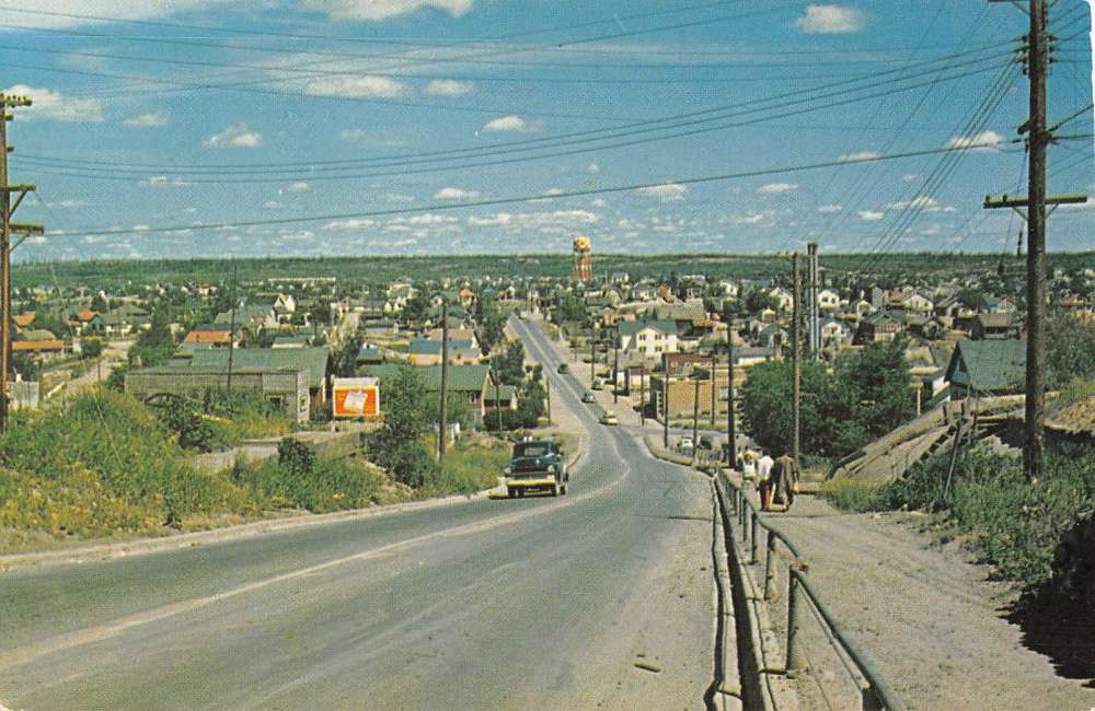Flin Flon Manitoba Canada Third Avenue Street Scene Vintage Postcard ...