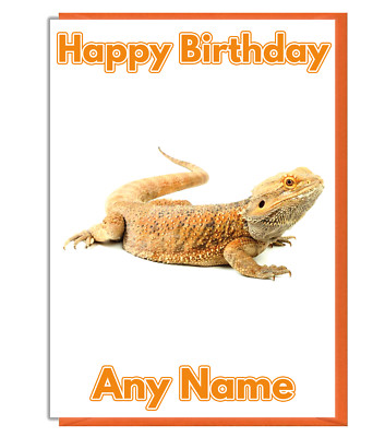 Personalised Bearded Dragon Birthday Card - Daughter Son Boys Girls Dad ...