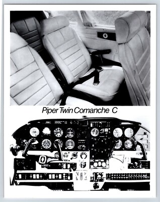 Airplane c1970s Piper Twin Comanche C Instrument Panel Seats 8x10 B&W ...