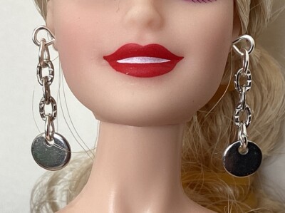 Handmade Barbie Silver Chain And Silver Disk Earrings | eBay