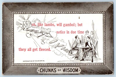 Signed Artist Postcard Chunks Of Wisdom Gambling Men Like Lambs Will ...