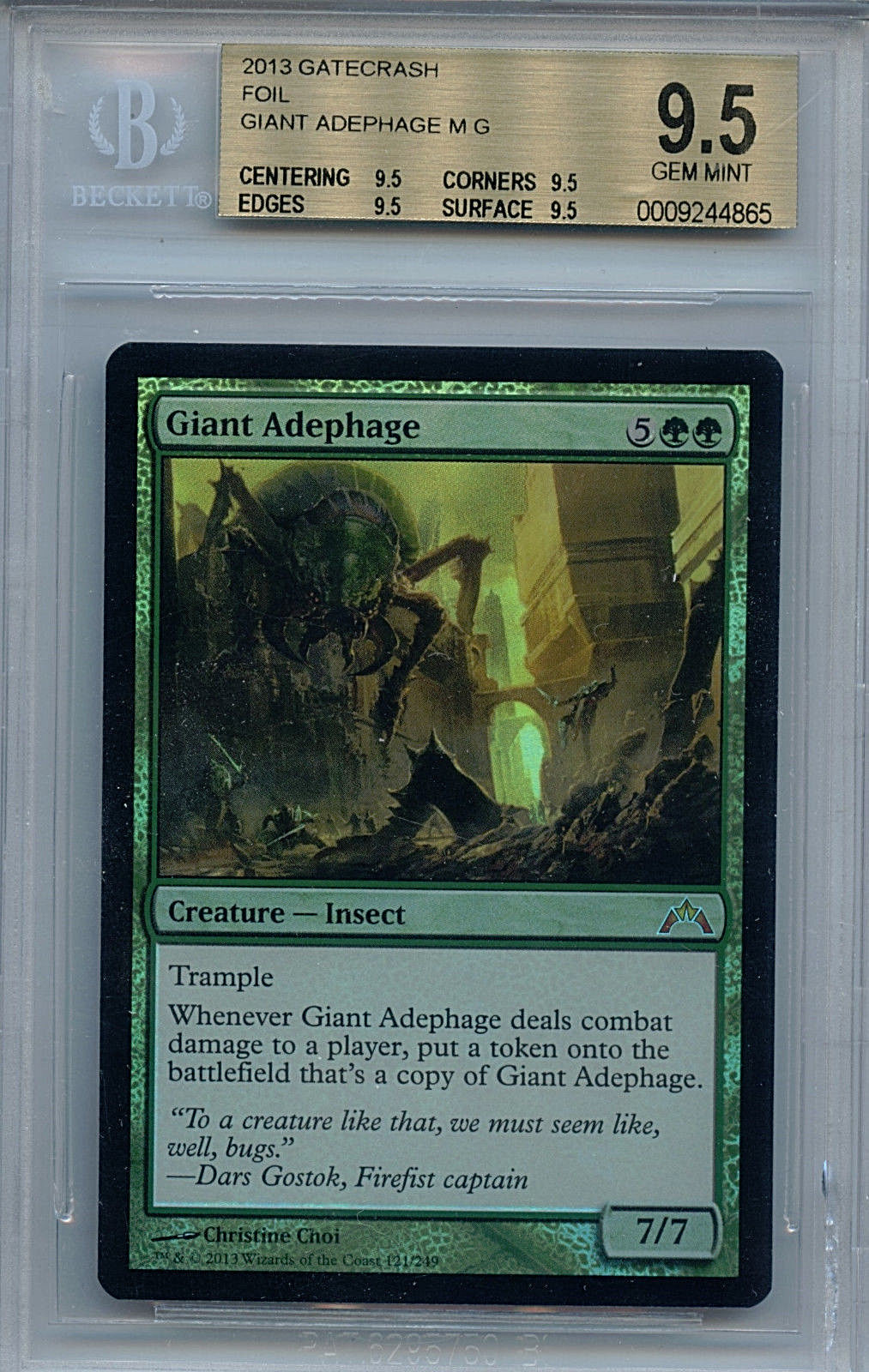 MTG Giant Adephage BGS 9.5 GM Gatecrash Foil Magic Card True Quad ...