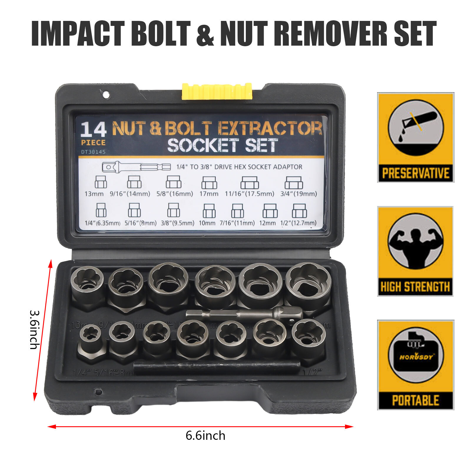 15 Pcs Nut & Bolt Extractor Kit, of Bolt Removal Tool Set, Extractor ...